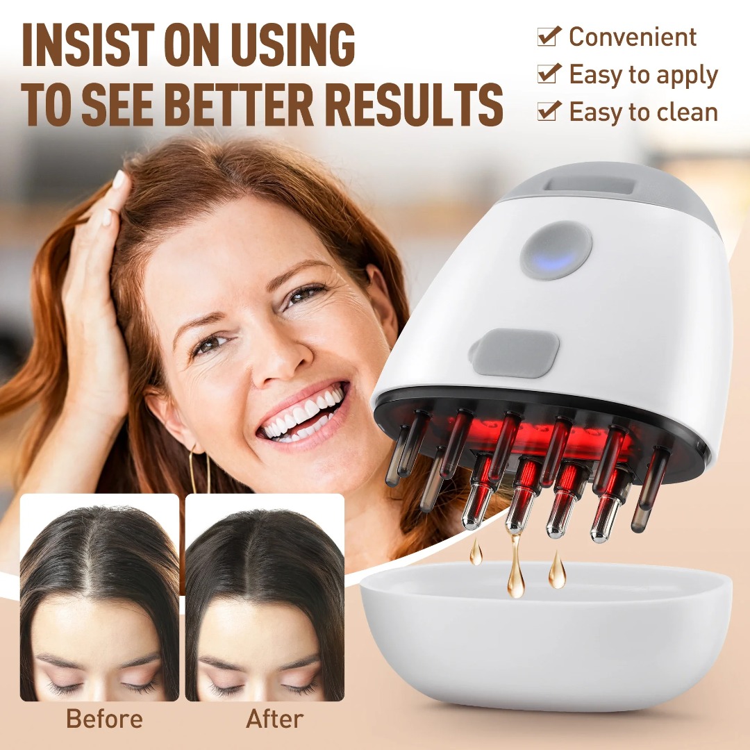 Red Light Therapy Hair Growth Machine Electric Vibration Head Massage ...