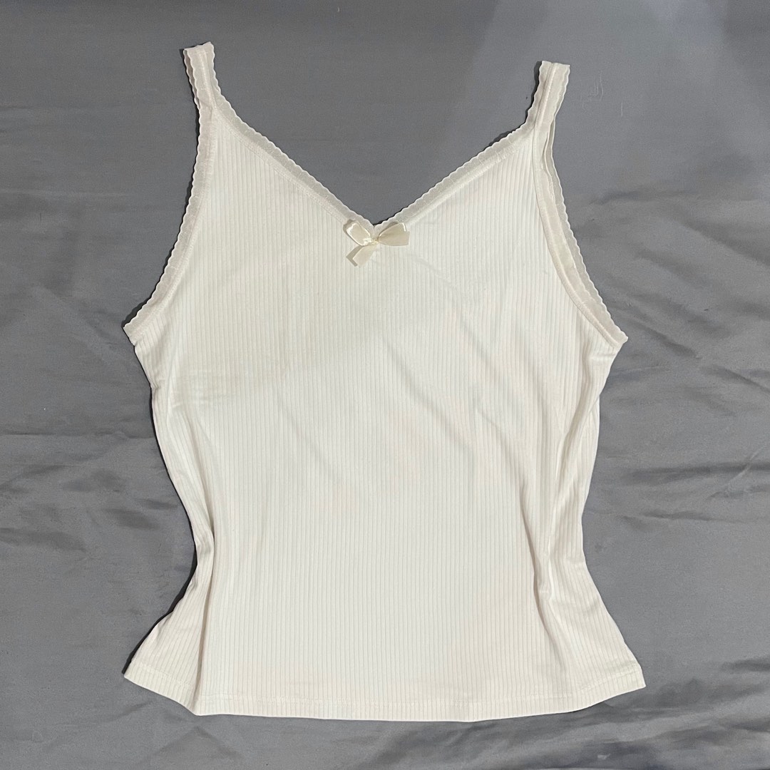 SL52. WHITE LACE TANK TOP ACUBI ARTSY ARTHOE BALLERINA BALLETCORE BOHO ...