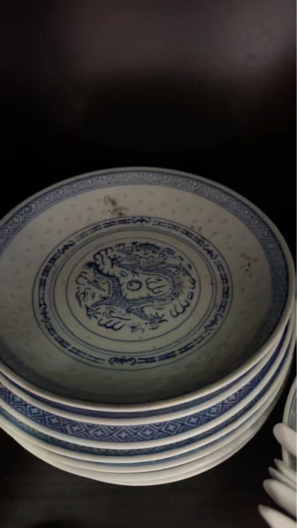 Vintage Chinese Dragon Plates, Furniture & Home Living, Kitchenware ...