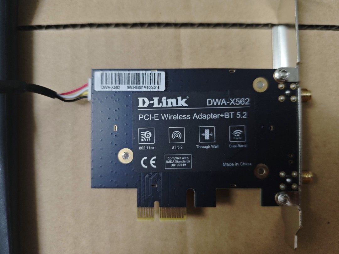 Wifi Card PCIE D-Link DWA-X562 Wifi 6 + Bluetooth, Computers & Tech, Parts & Accessories ...