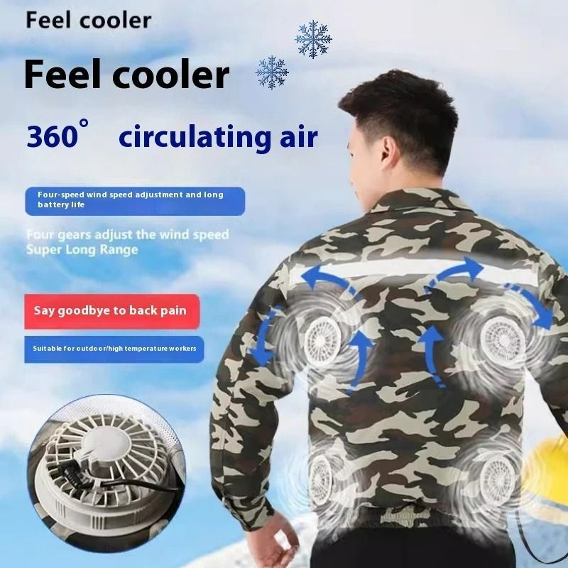 4 Fan Ice Jacket Men's Smart Usb Refrigeration Coat Air Conditioner ...