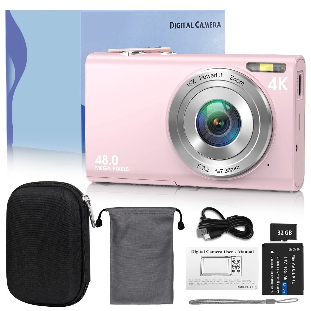 4K Digital Camera Autofocus Vlogging Camera HD 48MP with 2.8" Large ...