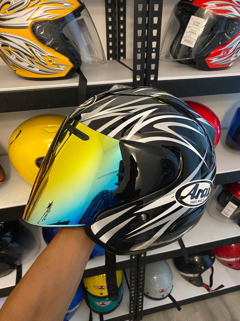 ARAI RAM 3 STELLA BLACK, Motorcycles, Motorcycle Apparel on Carousell