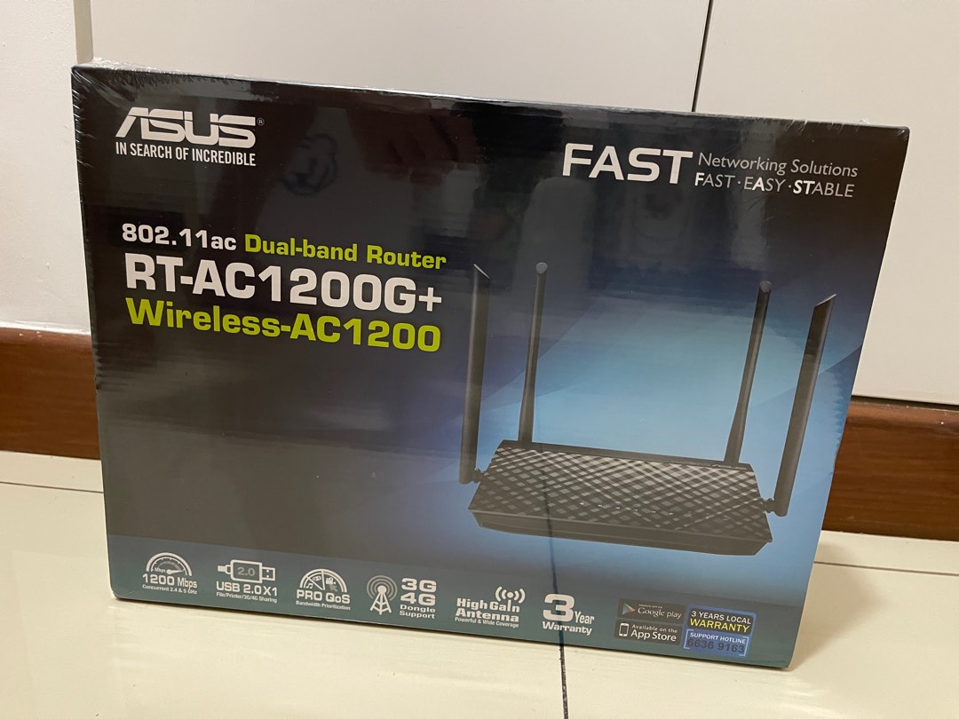ASUS RT-AC1200G+ Dual-band Wireless AC-1200 Gigabit Router, Computers ...