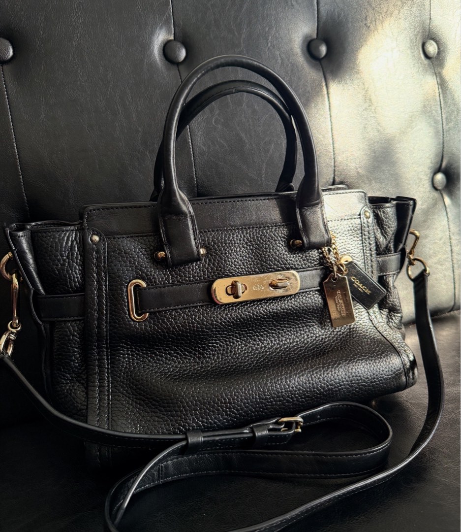 Authentic Coach Swagger 27 in Black, Luxury, Bags & Wallets on Carousell