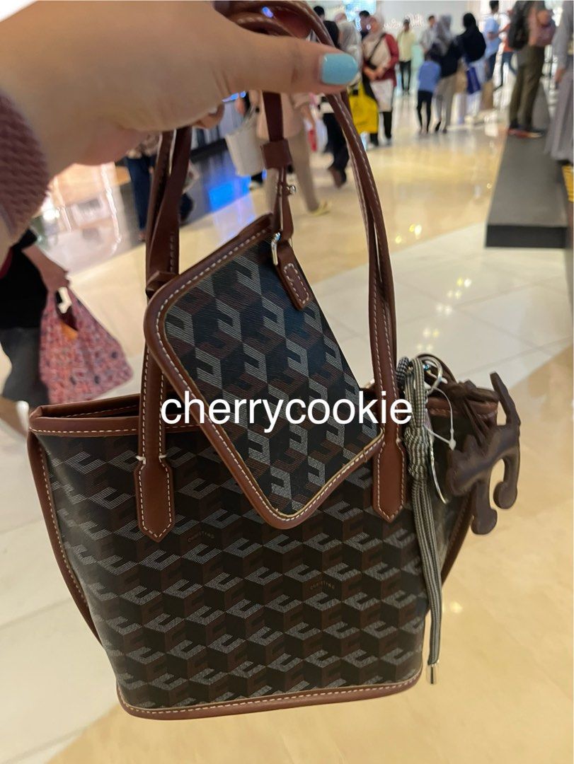 Christy NG Chestnut Brown look a like goyard, Fesyen Wanita, Tas ...