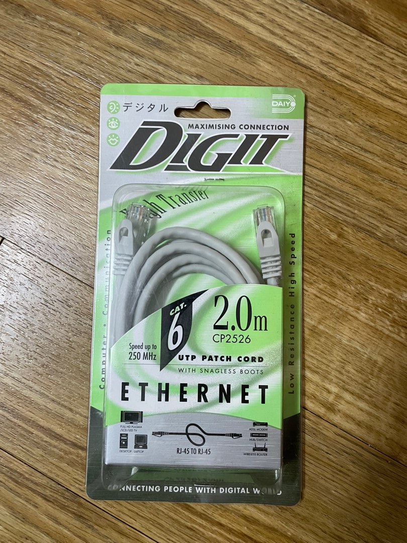 Daiyo CP2526 2M Cat 6 Ethernet Cable, Computers & Tech, Parts ...