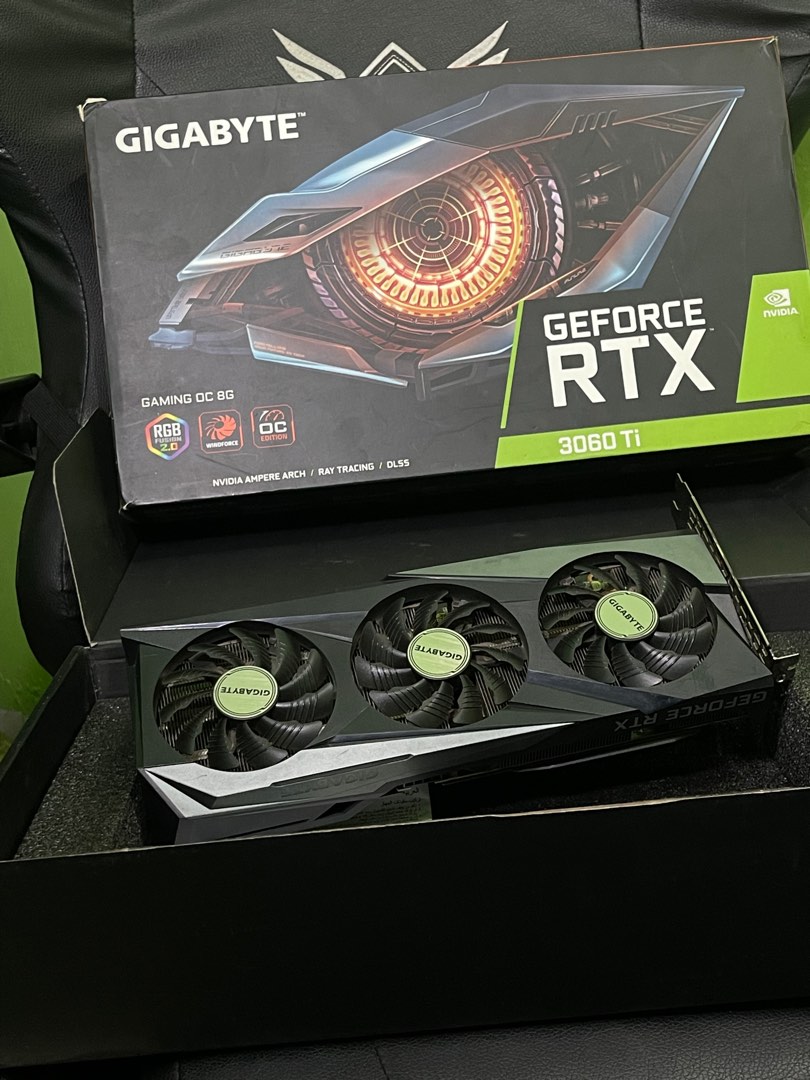 Gigabyte RTX 3060 Ti Trifan with box, Computers & Tech, Parts ...