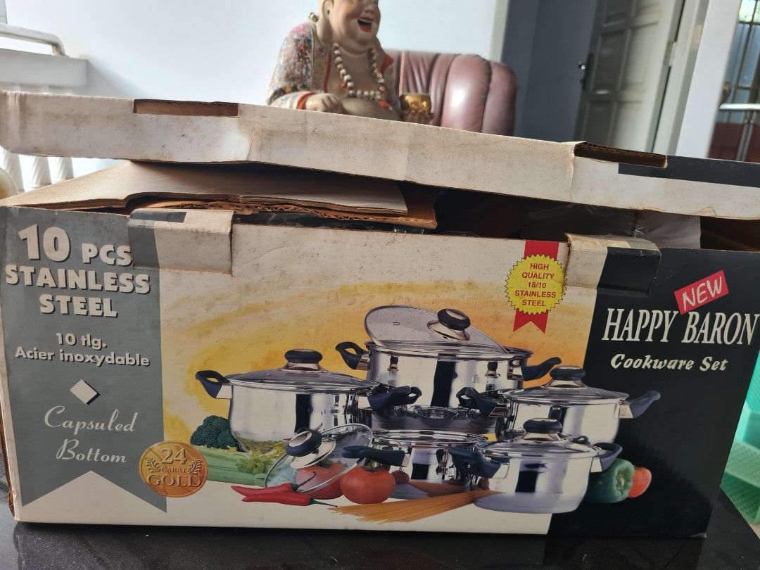Happy Baron set stainless steel, Kitchen & Appliances di Carousell