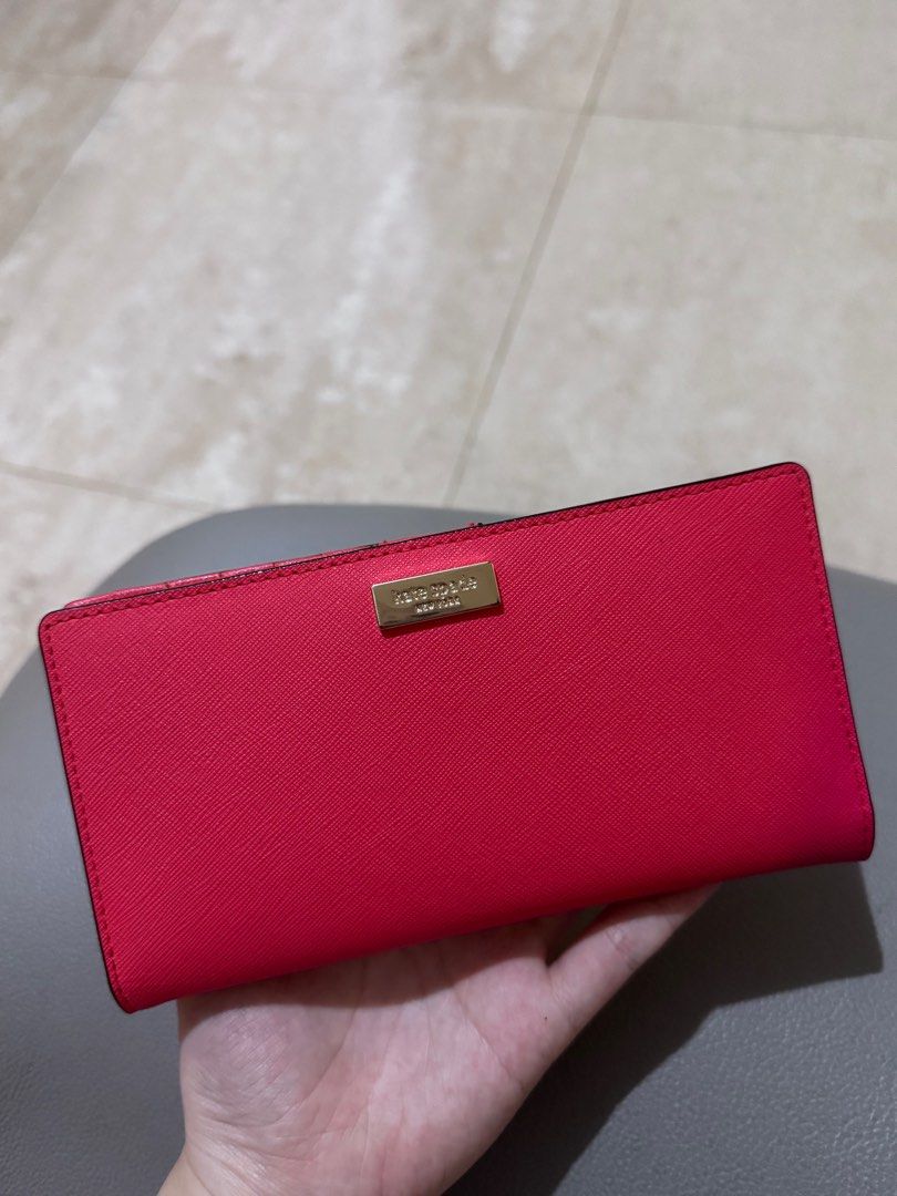 KATE SPADE STACI LARGE SLIM BIFOLD GAZPACHO WALLET, Fesyen Wanita, Tas ...