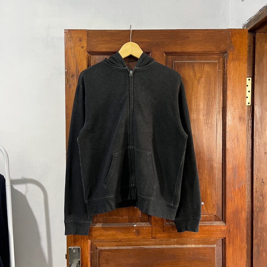 [M-L] Polo Ralph Lauren Cotton Zip Hoodie I Charcoal I Vintage Vtg ...
