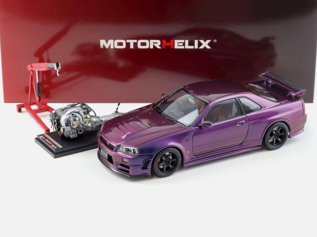 [MOTORHELIX] 1/18 Nissan Skyline GTR R34 Nismo CRS Midnight Purple 3 ...