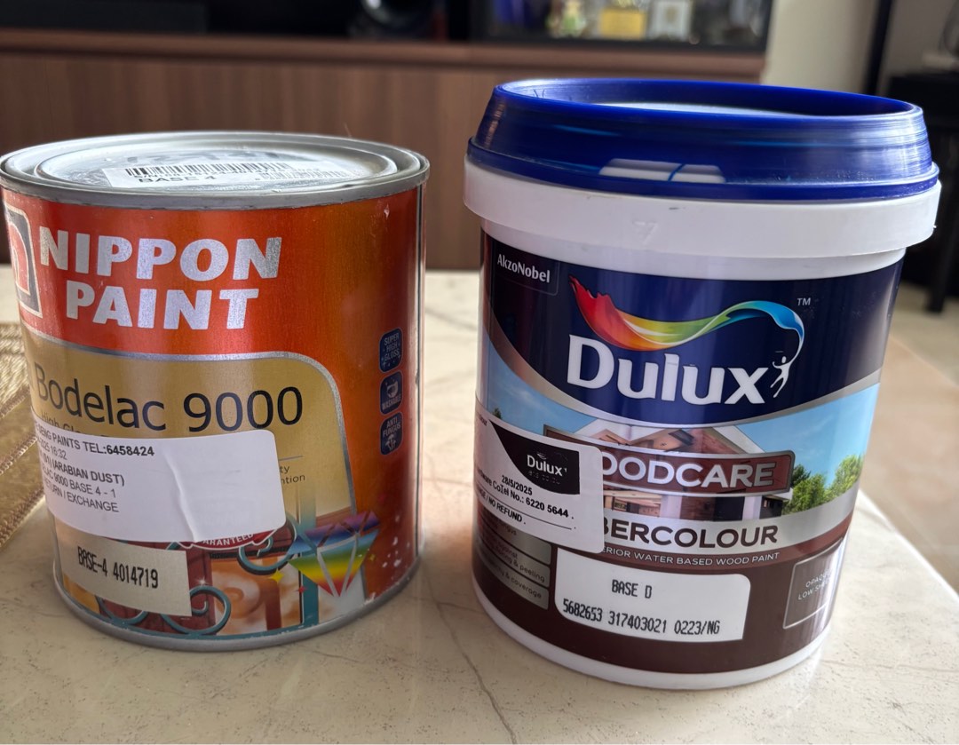 Nippon paint bodelac 9000 - 2 Tins each Sgd18 & Dulux woodcare ...
