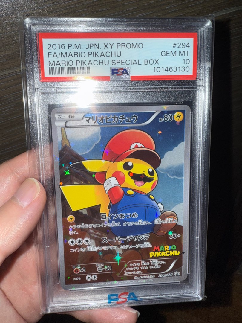 PTCG 卡 Pokemon Mario Pikachu Psa 10 poncho 變裝比卡超 psa 10 charizard munch, 興趣及遊戲, 玩具 & 遊戲類 - Carousell