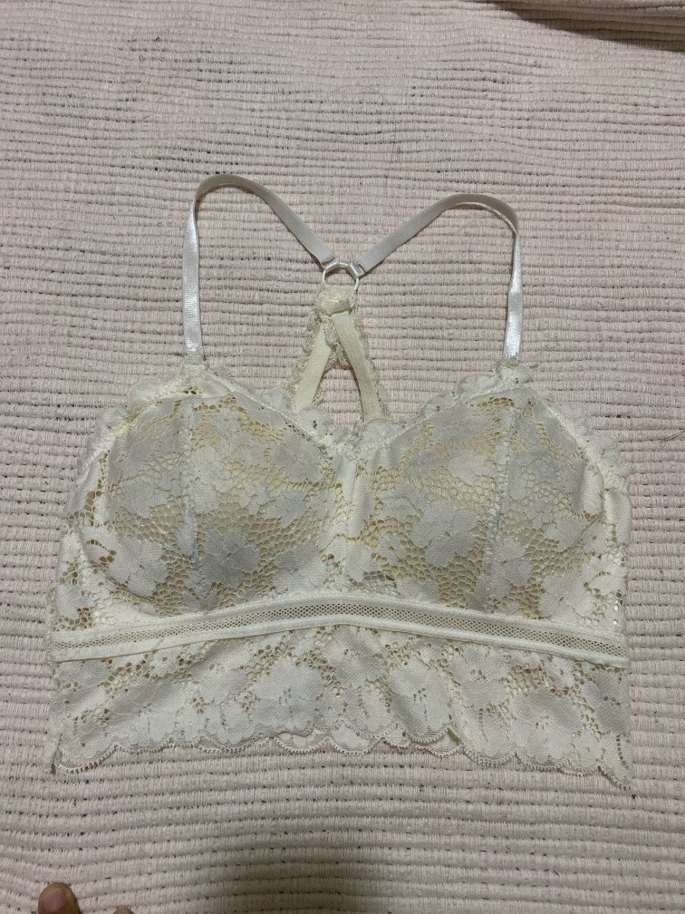 Atasan Crop Hitam Putih Wanita Kamisol Cetak Berenda Bra Punggung ...