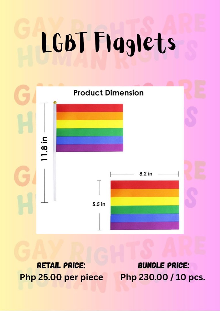 RAINBOW/PRIDE Flaglets, Hobbies & Toys, Stationary & Craft, Occasions ...