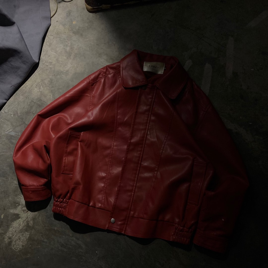 RED SCARLET FLAME LEATHER JACKET, Men's Fashion, Coats, Jackets and ...