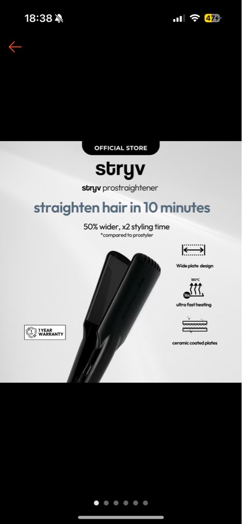 STRV Stryv Prostraightener Wide-Plate, Beauty & Personal Care, Hair Products on Carousell