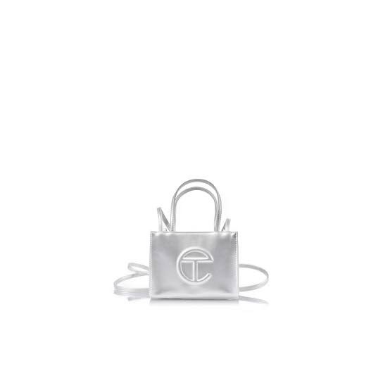Telfar Mini Shopping Bag in Silver, Luxury, Bags & Wallets on Carousell