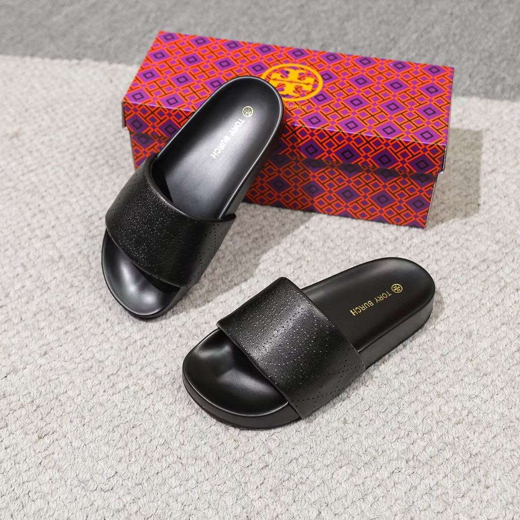 Tory Burch Double T Pool Slides, Women's Fashion, Footwear, Slippers ...