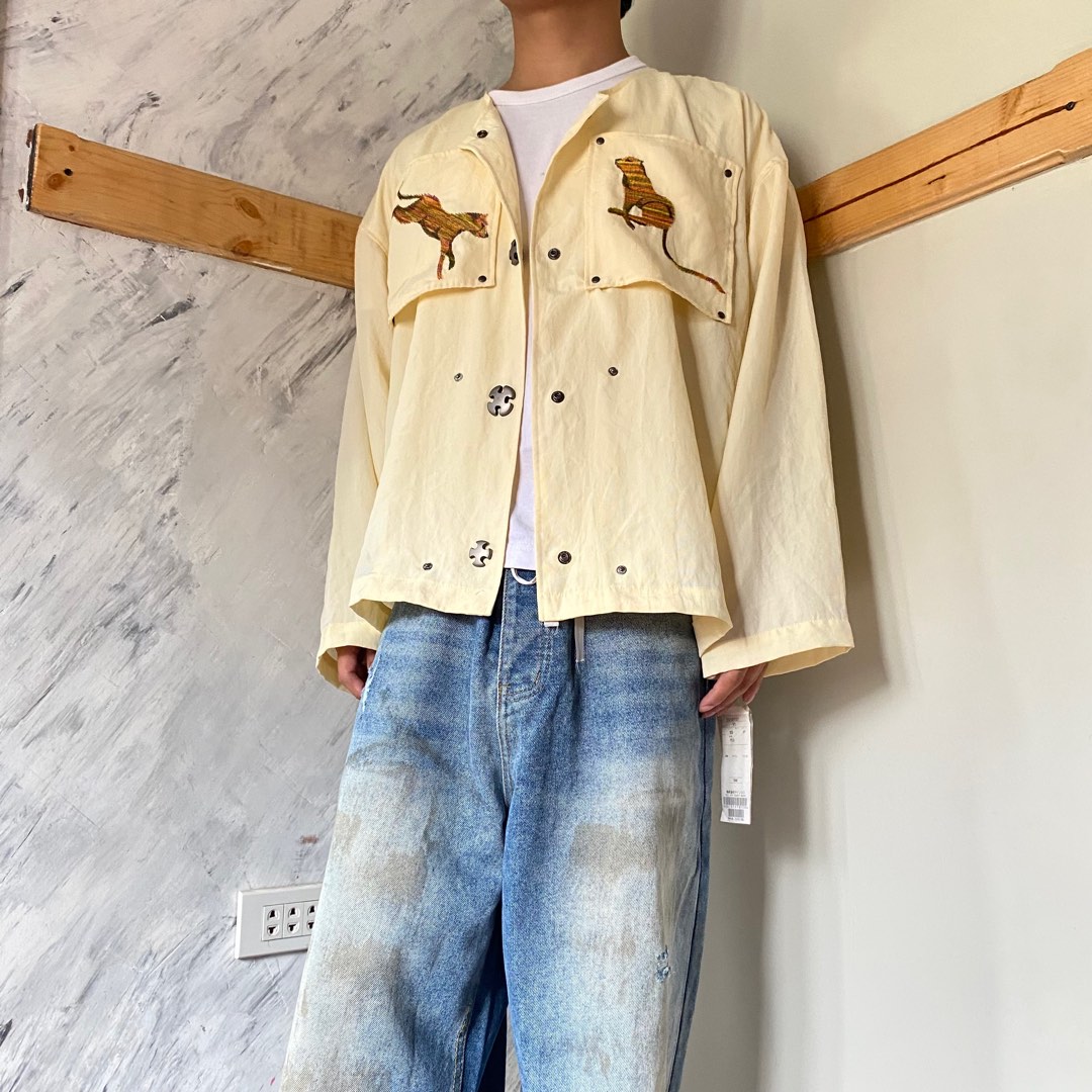 Vintage Flowy BODE Alternative Mine Doll Collarless Chore Coat, Men's ...