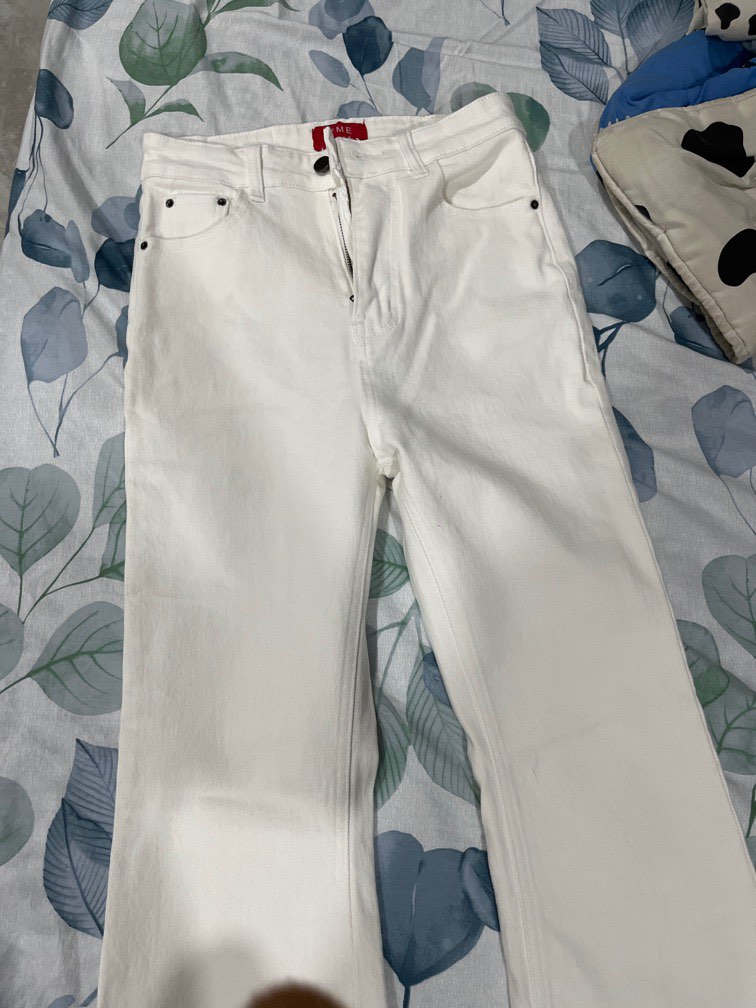 WHITE CUTBRAY CUT BRAY JEANS YME, Fesyen Wanita, Pakaian Wanita ...