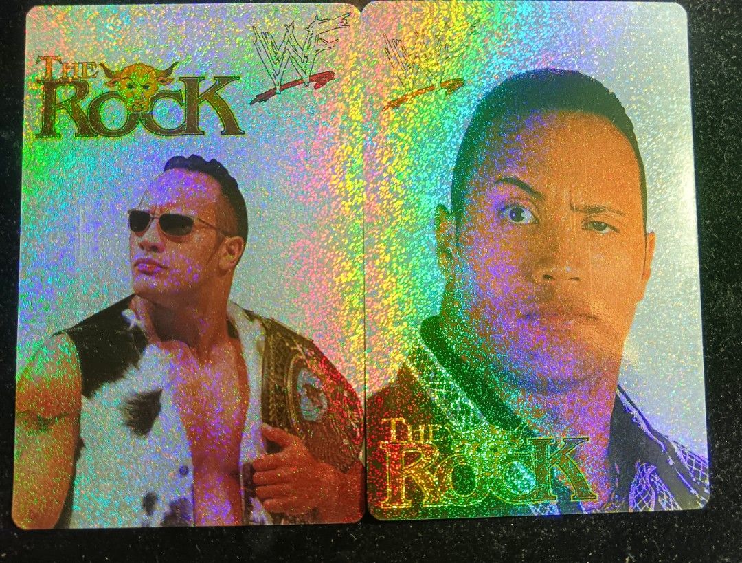 WWE The Rock Dwayne Johnson cards x2 WWF Vintage wrestling, Hobbies ...