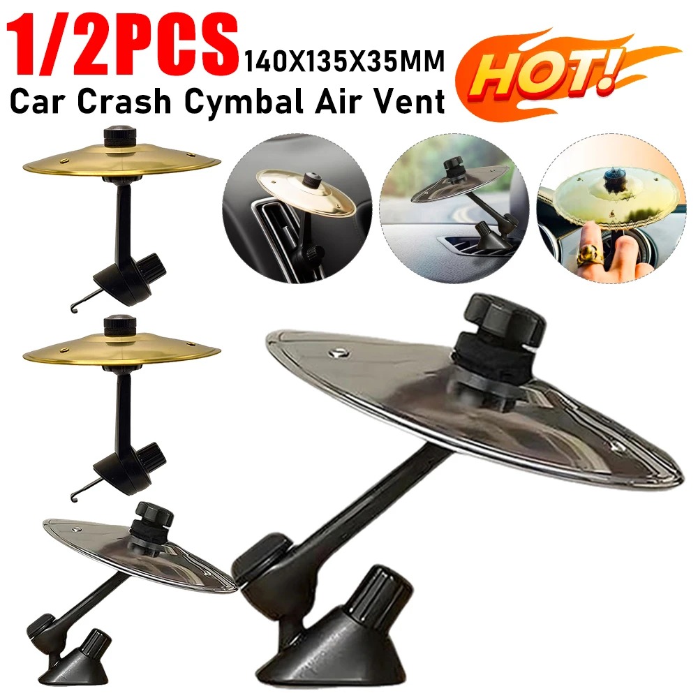 1/2PC Car Crash Cymbal Air Vent Mini Drum Car Drum Cymbal Air Vent Car ...