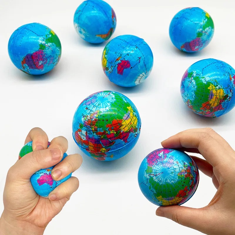 6Pcs Soft Foam Globe Squeeze Toy World Map Toys Mini Foam Earth World ...
