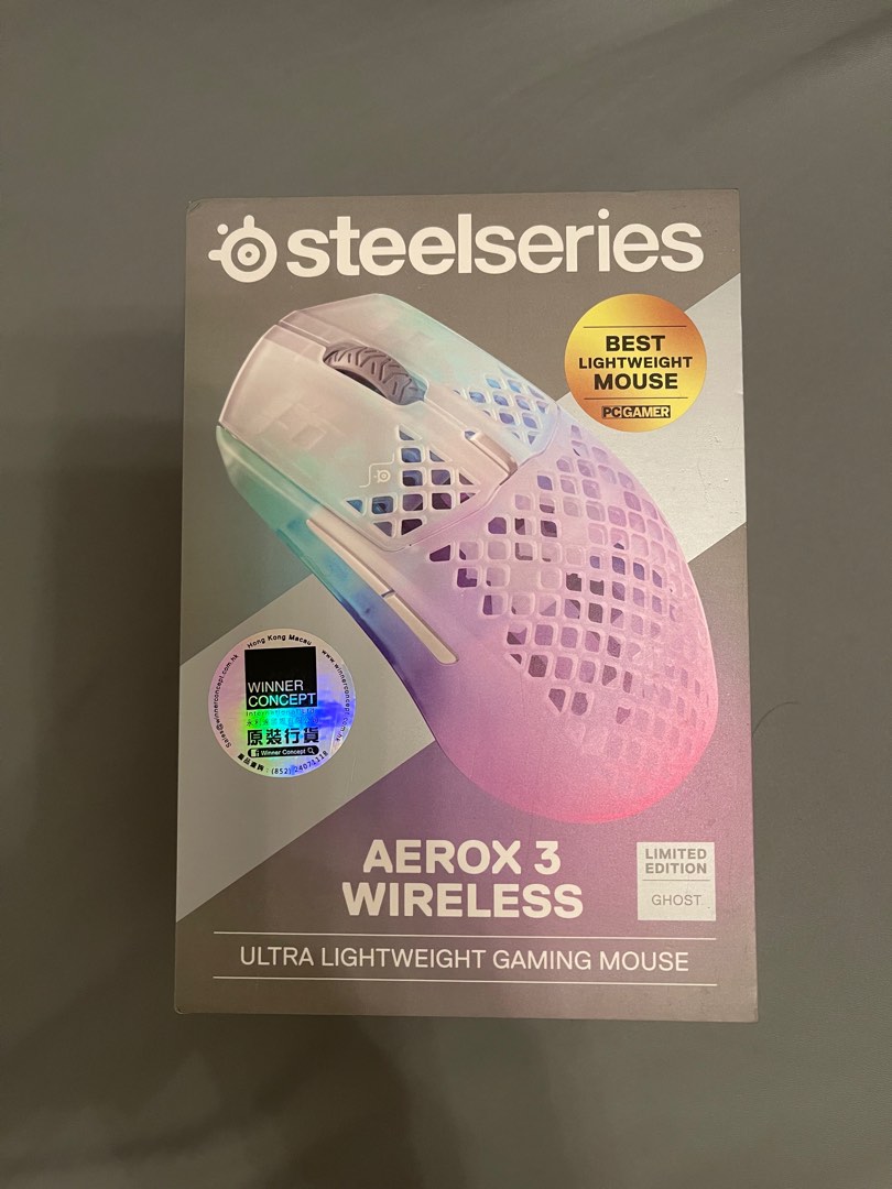 全新未用 Steelseries Aerox 3 Wireless Mouse Ghost Limited Edition 無線滑鼠, 電腦＆科技, 電腦周邊及配件, 電腦滑鼠及相關產品 ...