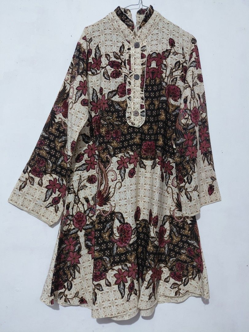 Baju batik guru/batik tunik /batik kondangan /batik cantik, Fesyen ...