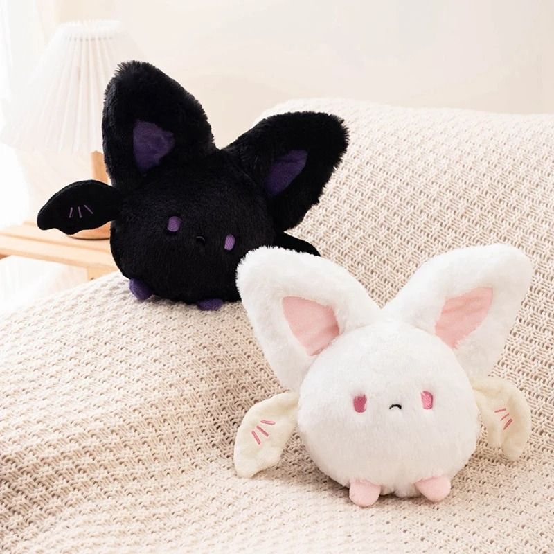 Ball Shape Bat Plush Toy Dark Evil Demon Bat Plushie Stuffed Pink White ...
