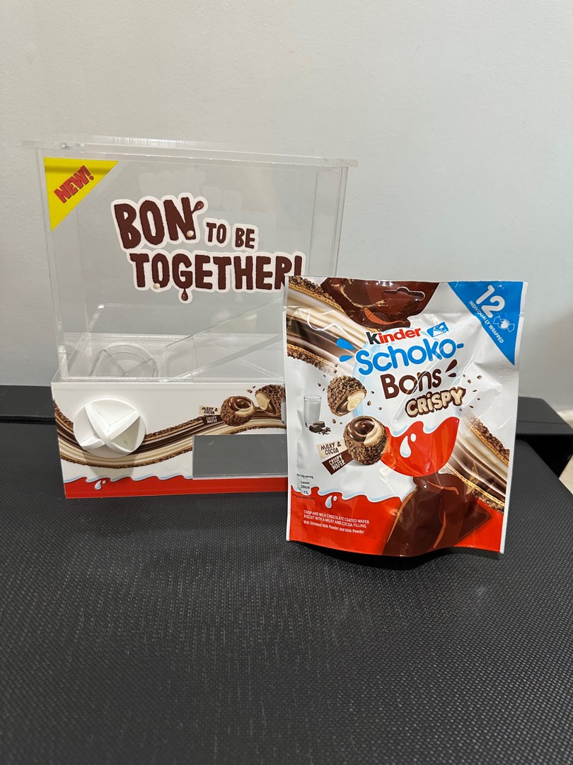 BN authentic Kinder schoko-bons crispy w/gachapon box , Food & Drinks ...