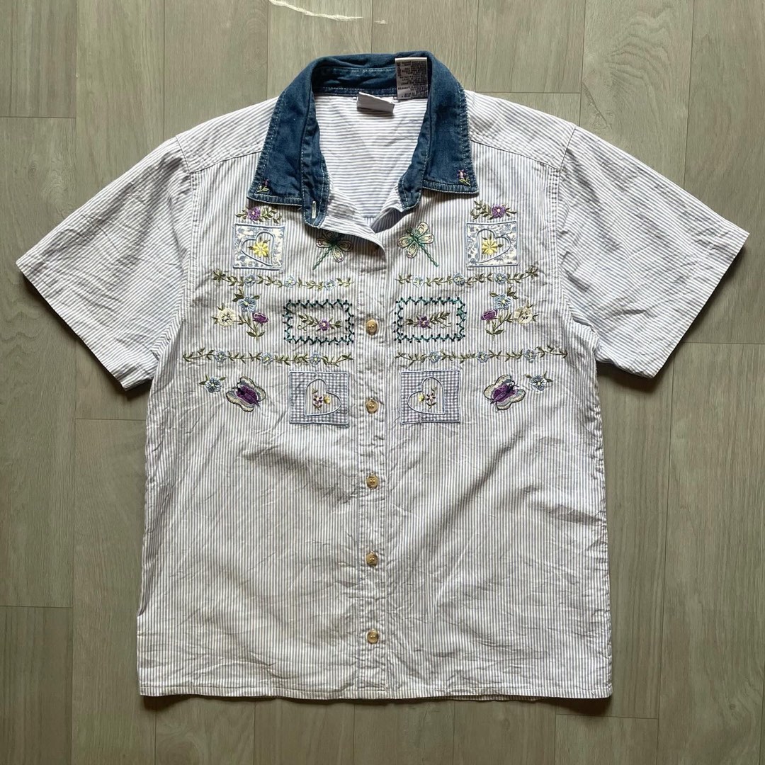 Bobbie brooks Garden hickor polo, Men's Fashion, Activewear on Carousell