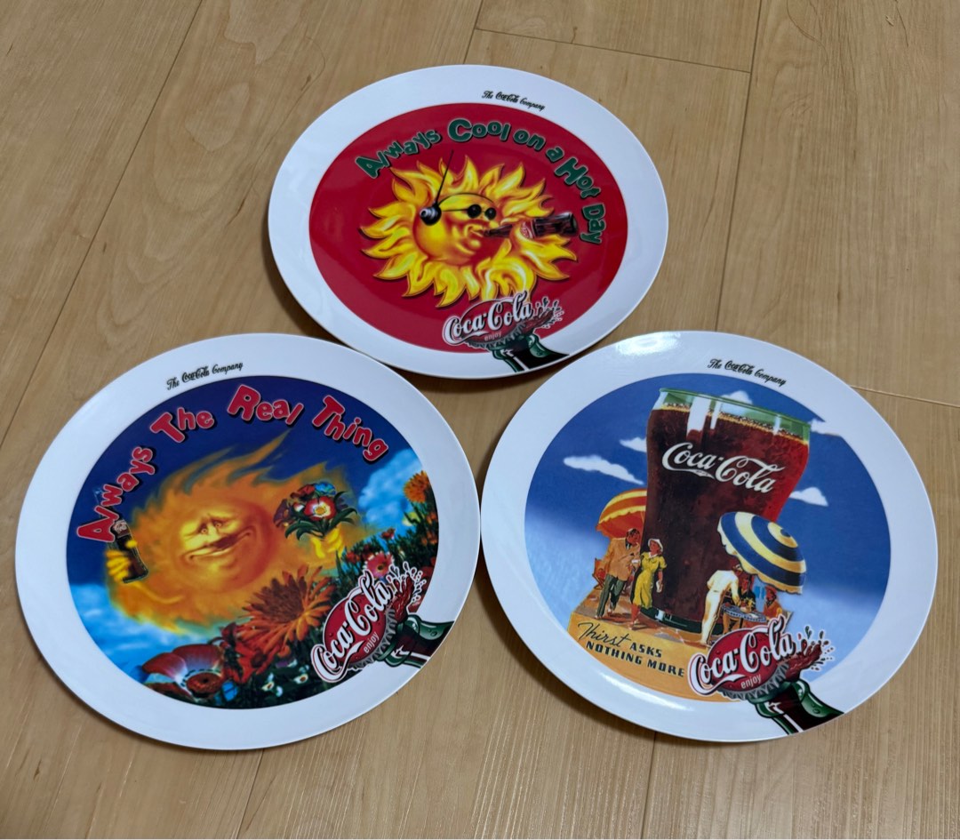 Coca Cola Plates (3pcs), Furniture & Home Living, Kitchenware ...