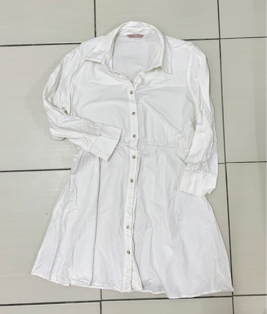 Filanto white collar dress long sleeves, Women's Fashion, Dresses ...
