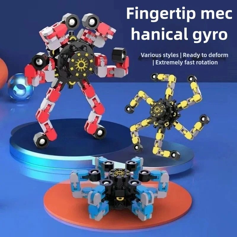 Funny Sensory Fidget Toys, Transformable Chain Robot Finger Toy 4PCS ...
