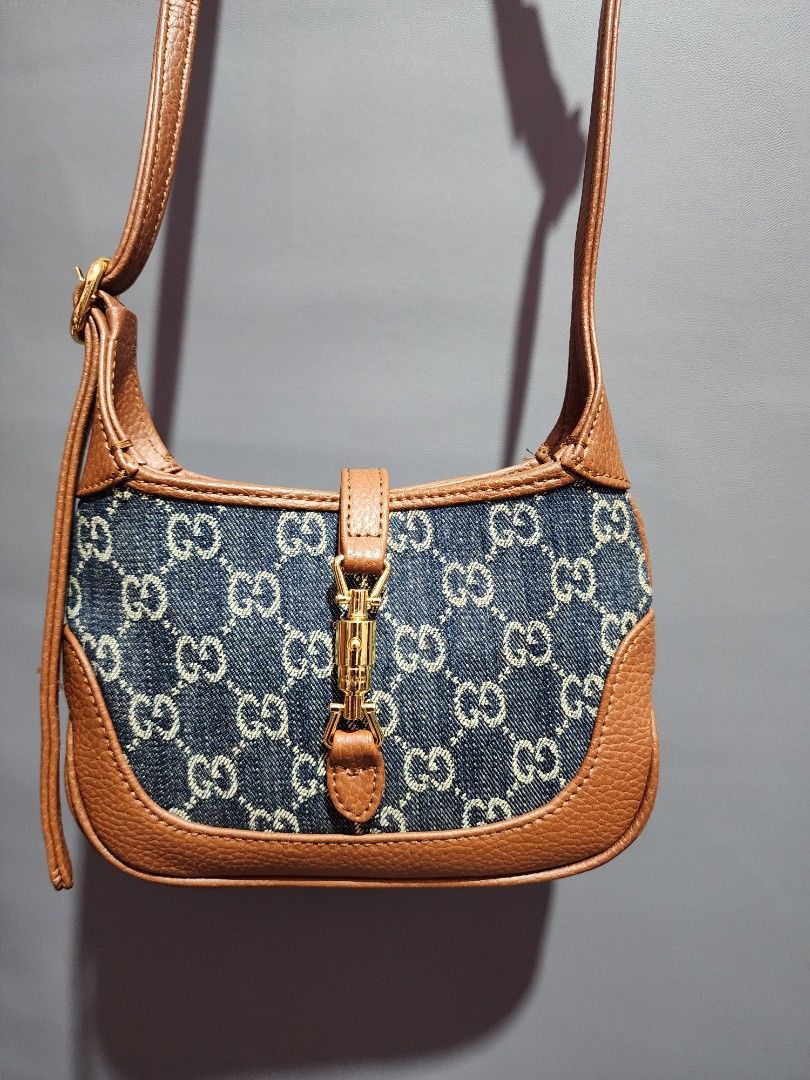 GUCCI Jackie Mini Denim (Thrifting), Fesyen Wanita, Tas & Dompet di ...