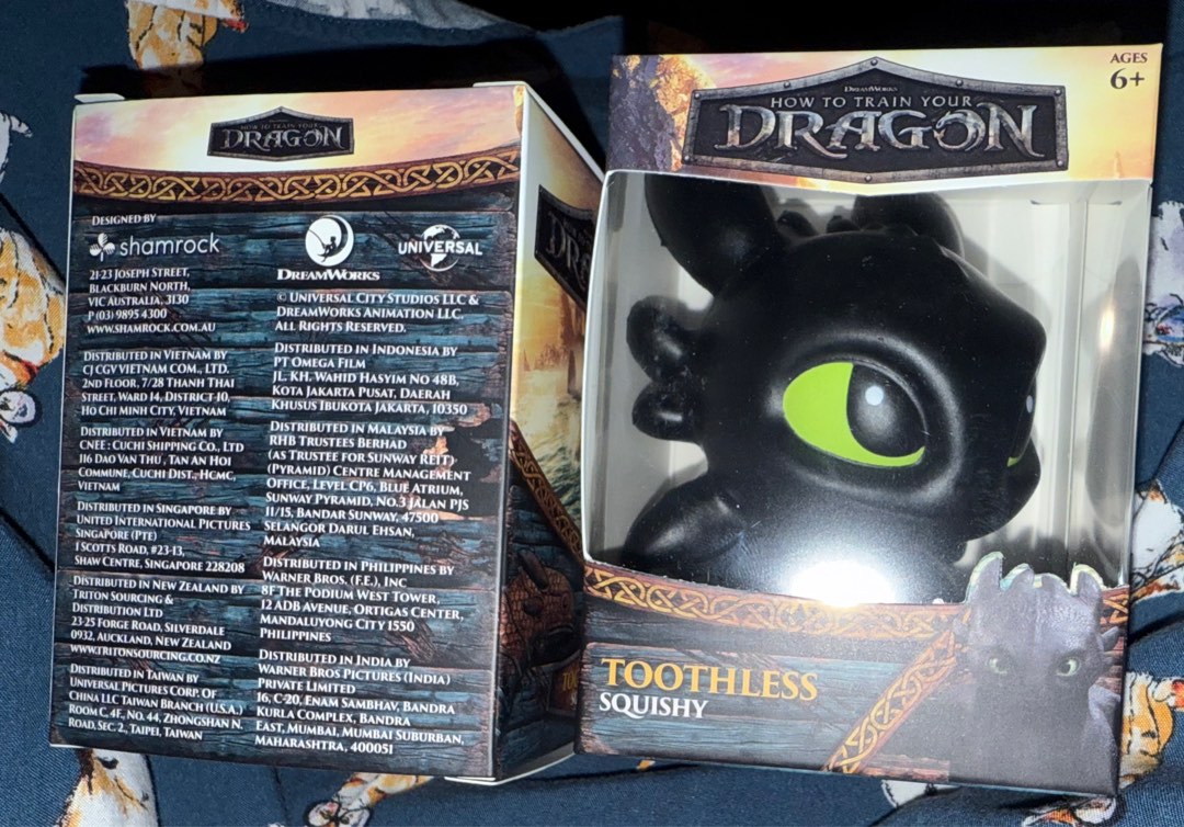 How to train your dragon black toy unopened squish movie cartoon IMAX ...