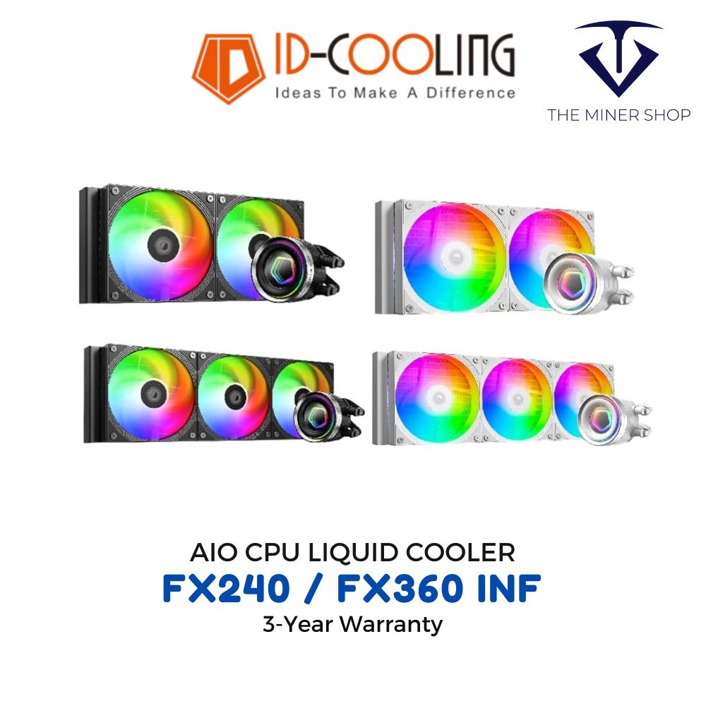 ID-COOLING FX240 / FX360 INF ARGB AIO LIQUID COOLER - BLACK / WHITE ...