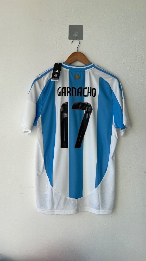 (L) Argentina 2024-25 Home Kit Garnacho #17 (Brand New) Original ...