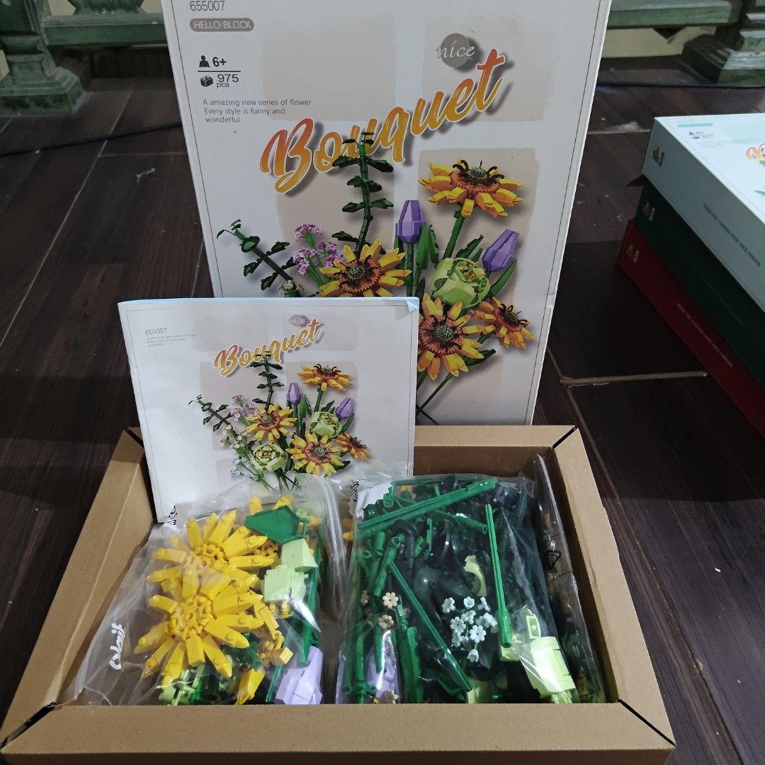Lego KKV Oh Some Blok Block Bunga Flower sisa hijau dan merah, Toys ...