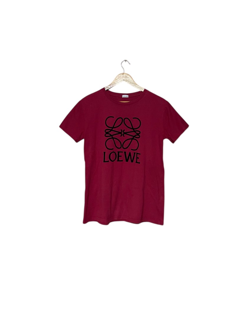 Loewe Embroidery Logo Suede, Women's Fashion, Tops, Shirts on Carousell