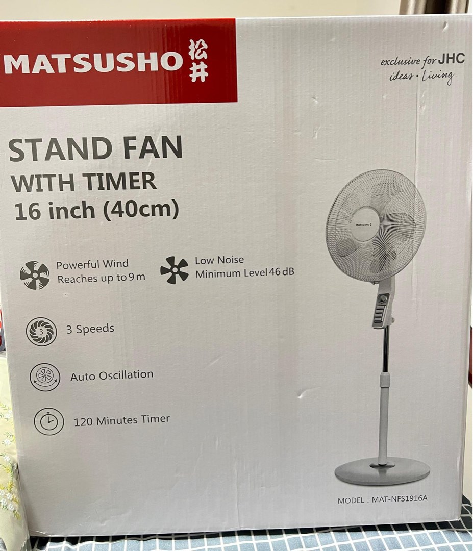 Matsusho Stand Fan with Timer 16 Inch 40cm, Furniture & Home Living ...