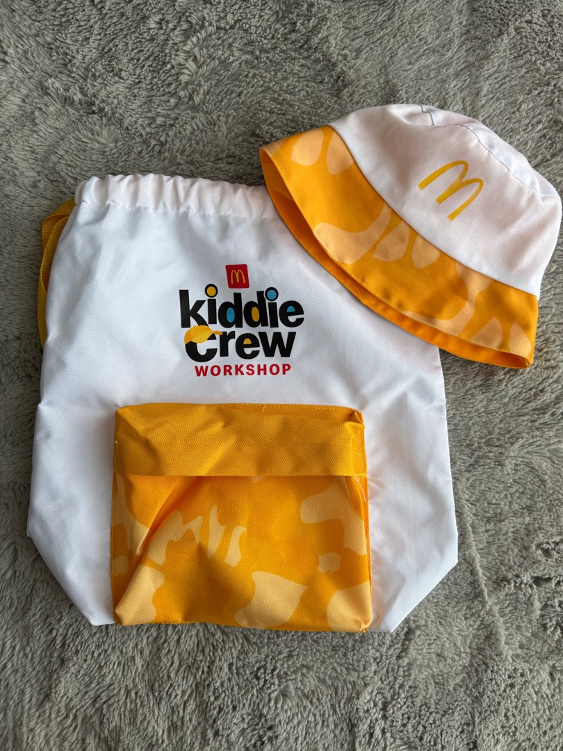 Mcdo Kiddie Crew Bag and Hat, Babies & Kids, Babies & Kids Fashion on ...