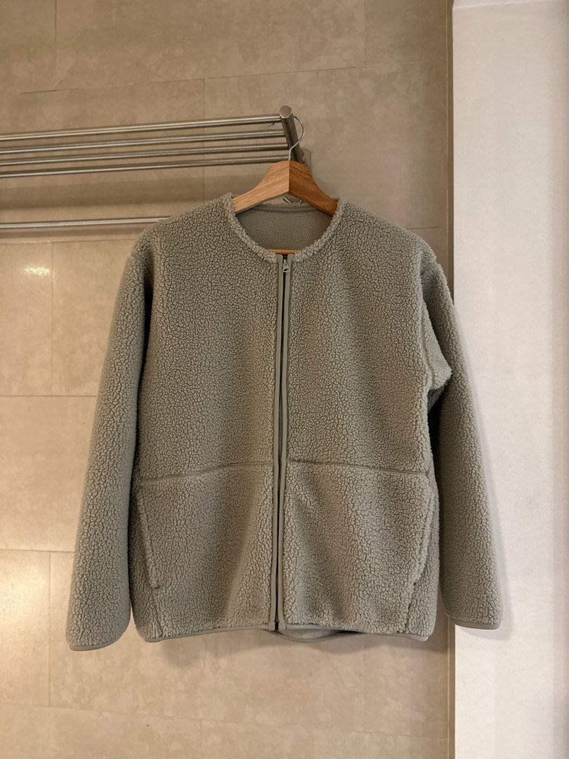 Muji gray fleece jacket, Women's Fashion, Coats, Jackets and Outerwear ...