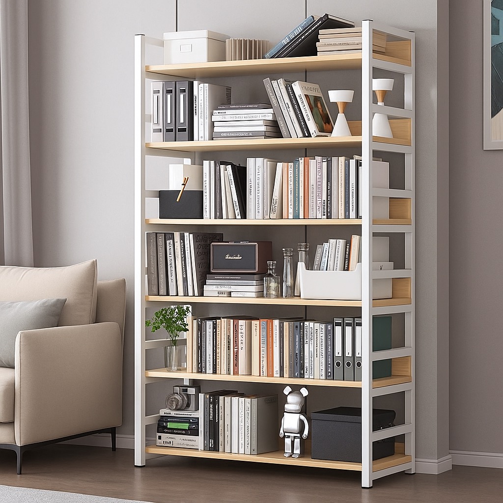 Multi-Layer Bookshelf Cabinet | Tall Storage Bookshelf | Living Room ...