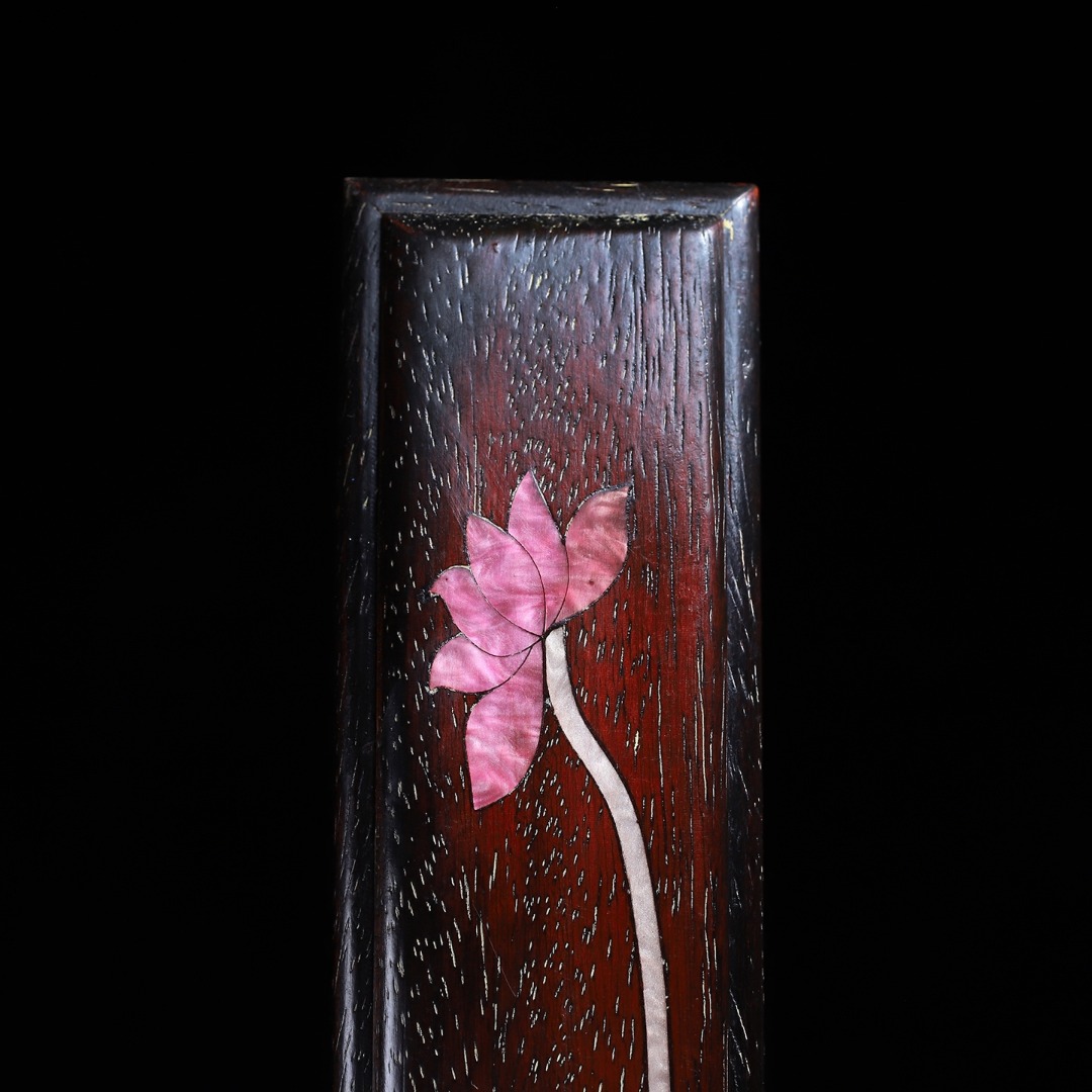 旧藏红花梨木镶贝壳抽拉盒Old saffron rosewood drawer box inlaid with shells, Hobbies ...