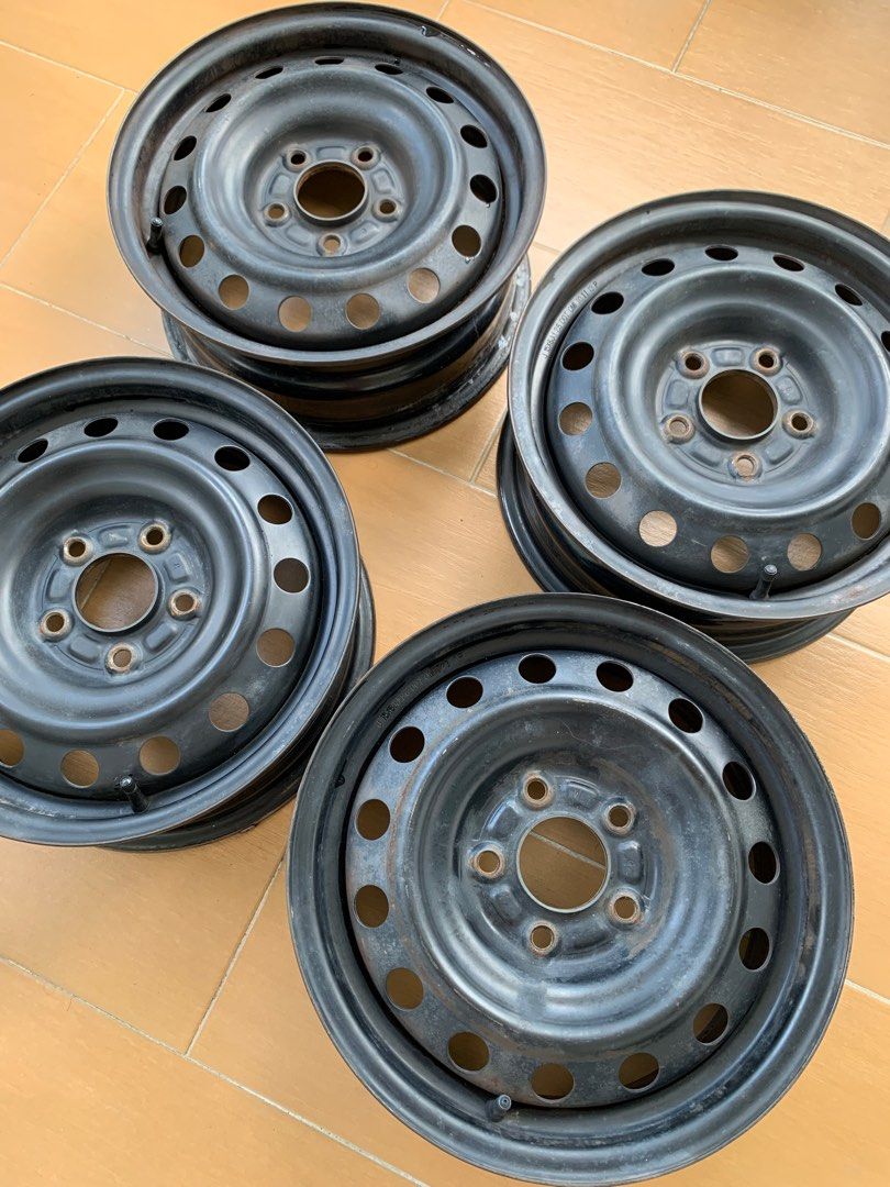 Original rim kompang/besi PROTON EXORA, Auto Accessories on Carousell