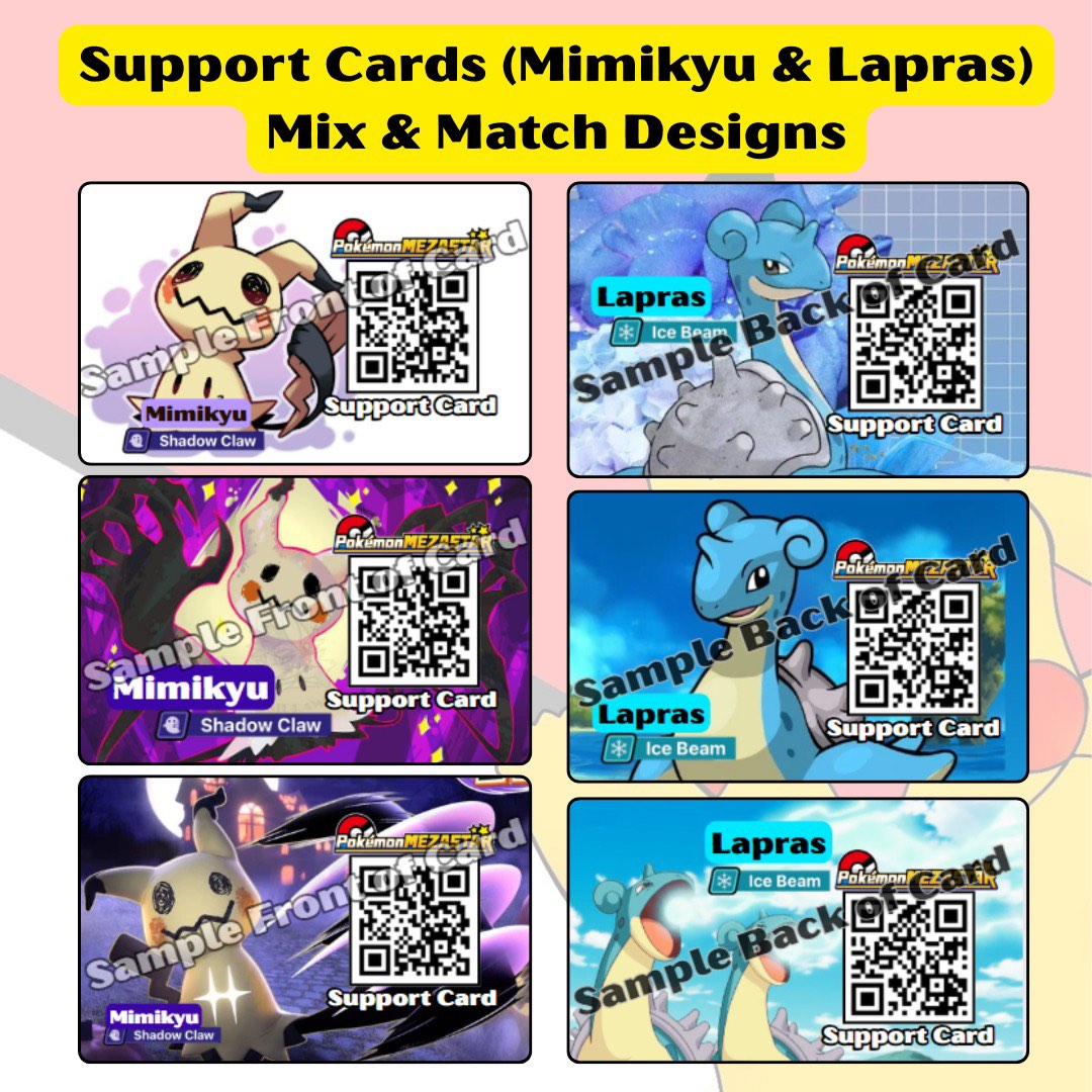 Pokemon Mezastar Customized Support Card (Lapras & Mimikyu), Hobbies ...